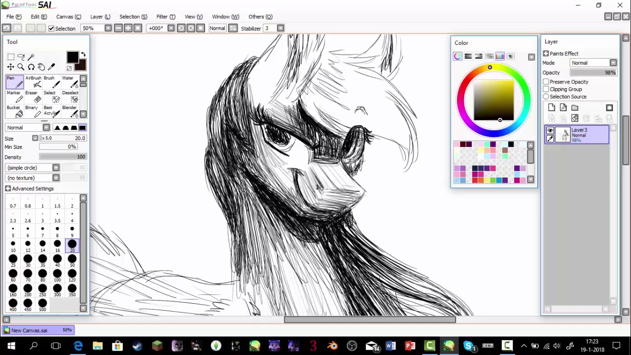 Drawing Rainbow Dash using only the pencil tool! | mlp speedpaint