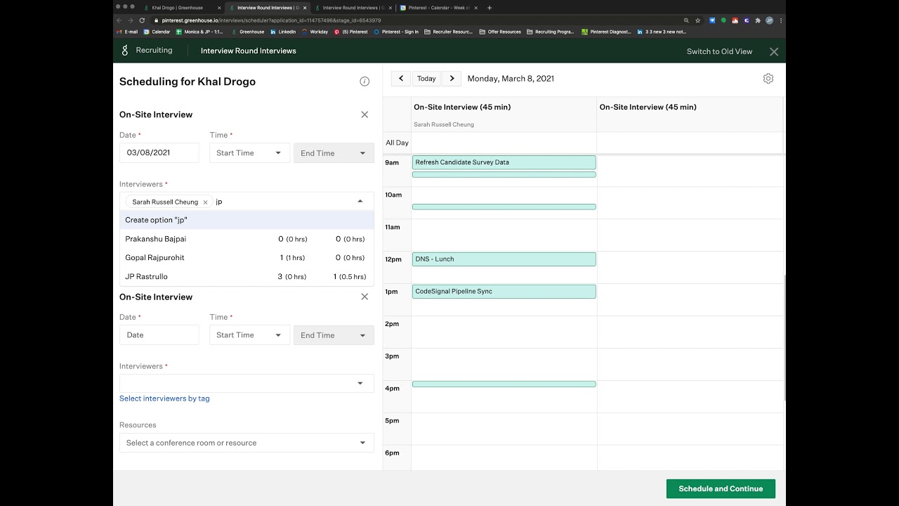 Scheduling Interviews - For Contract Hiring Managers