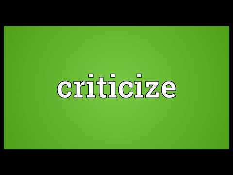 Criticize Meaning