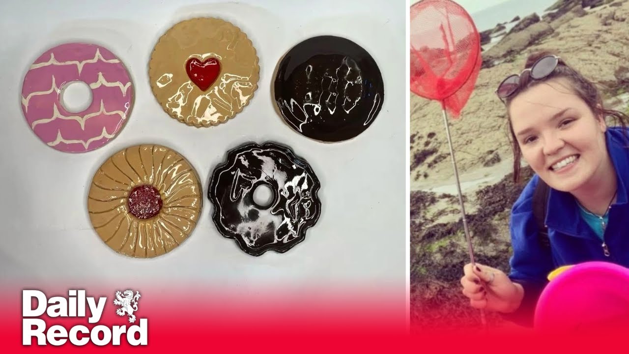 Artist replicates popular British biscuits - including Jaffa Cakes - in the form of clay coasters