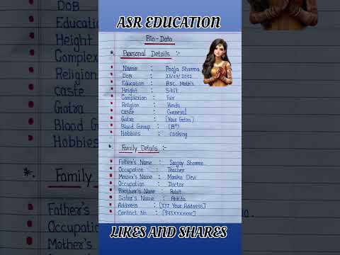 Biodata | Biodata for marriage | Marriage Biodata kaise banaye | Biodata format In English ||