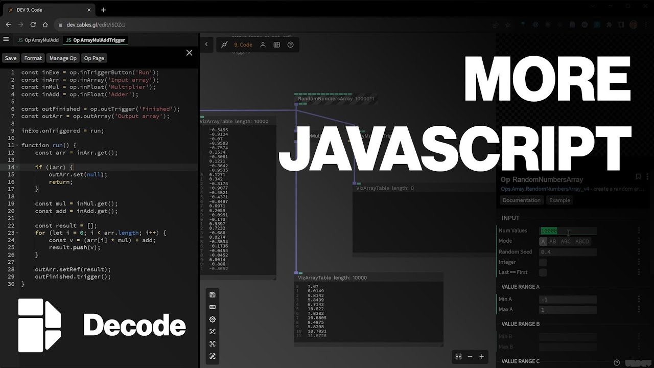 More Javascript (10/13) - Intro to Cables.gl