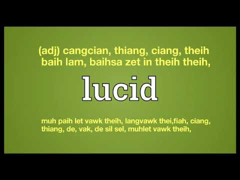 lucid meaning in English Ngawn
