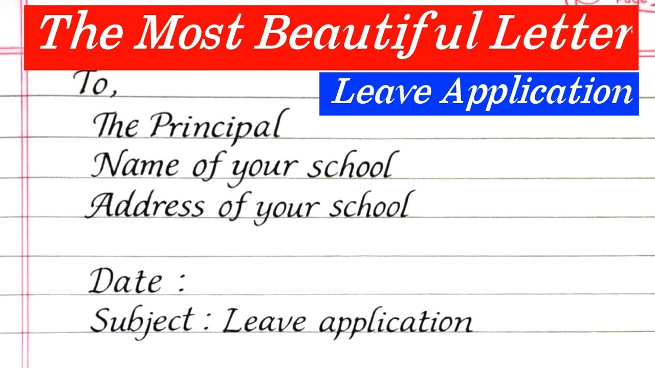  ✍️ Most Satisfying Handwriting: School Leave Application for Students
