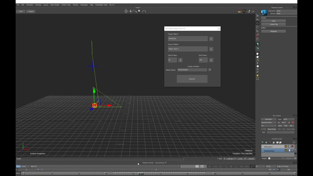 MotionBuilder Python AnimatedAlign