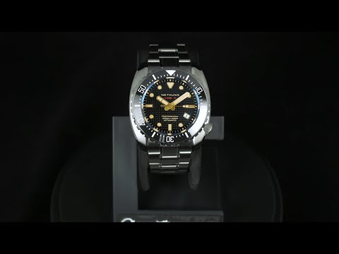 Nethuns Lava II Steel Automatic Men's Diver Watch 44mm Black Dial LS251