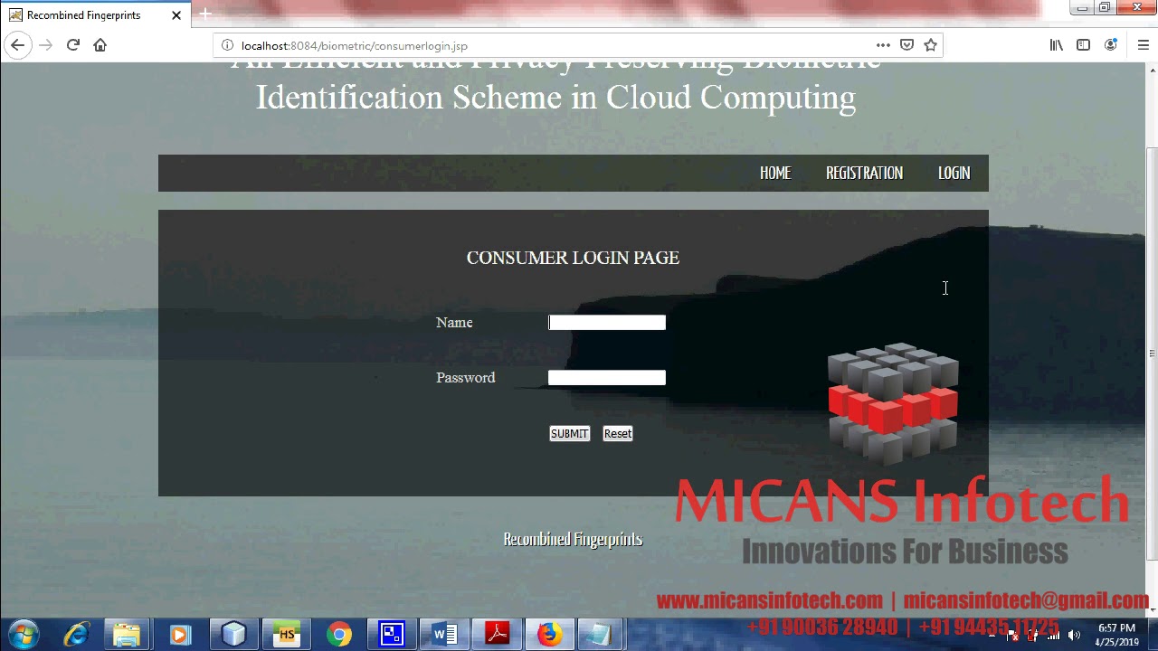 BIOMETRIC IDENTIFICATION SCHEME IN CLOUD COMPUTING JAVA PROJECT