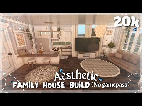 20K! BLOXBURG; AESTHETIC FAMILY HOUSE BUILD, (NO GAMEPASS)!!