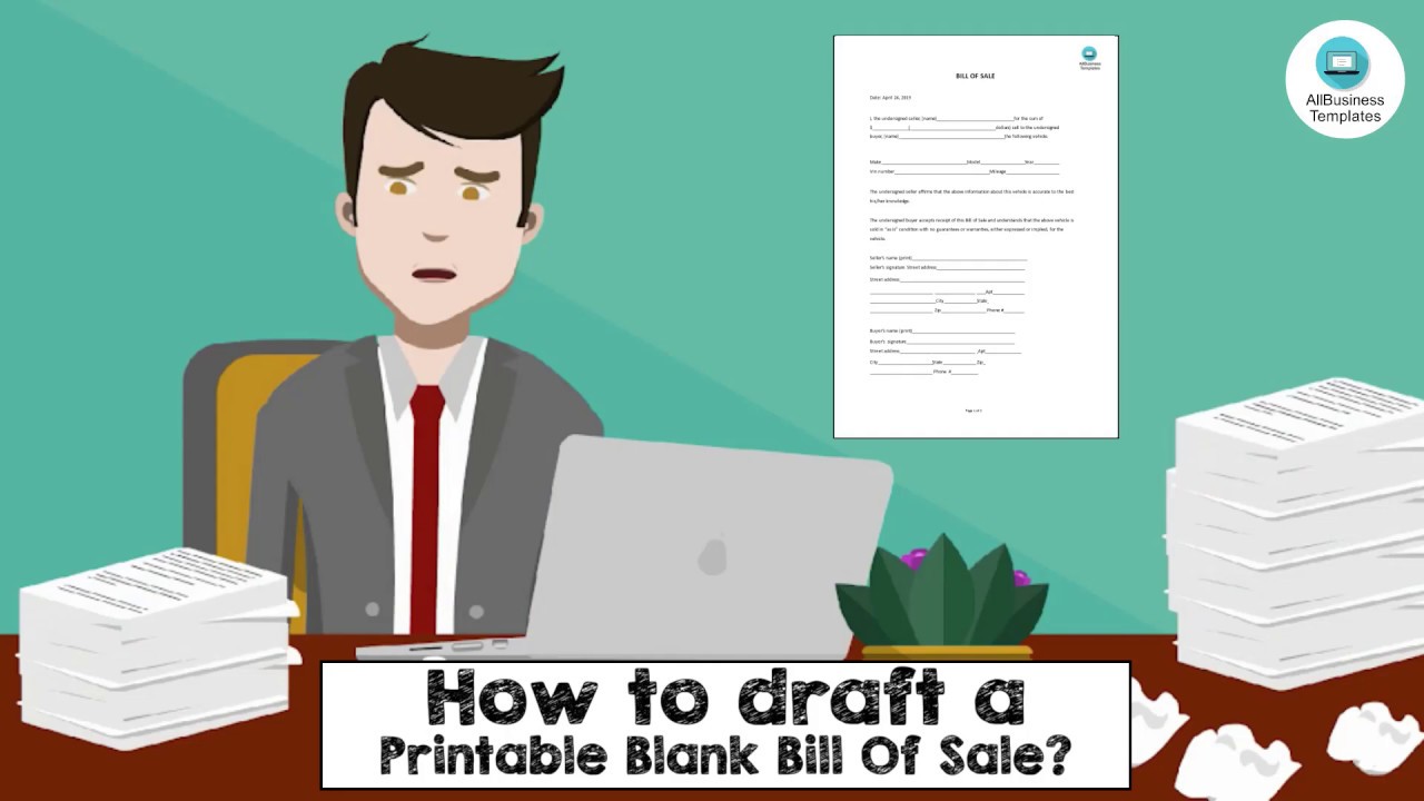 Bill Of Sale Blank Printable #bills #salestips