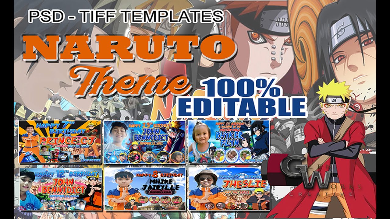 NARUTO BIRTHDAY TEMPLATES - FREE DOWNLOAD