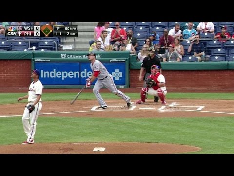 WSH@PHI: Robinson's foul ball confirmed in the 1st