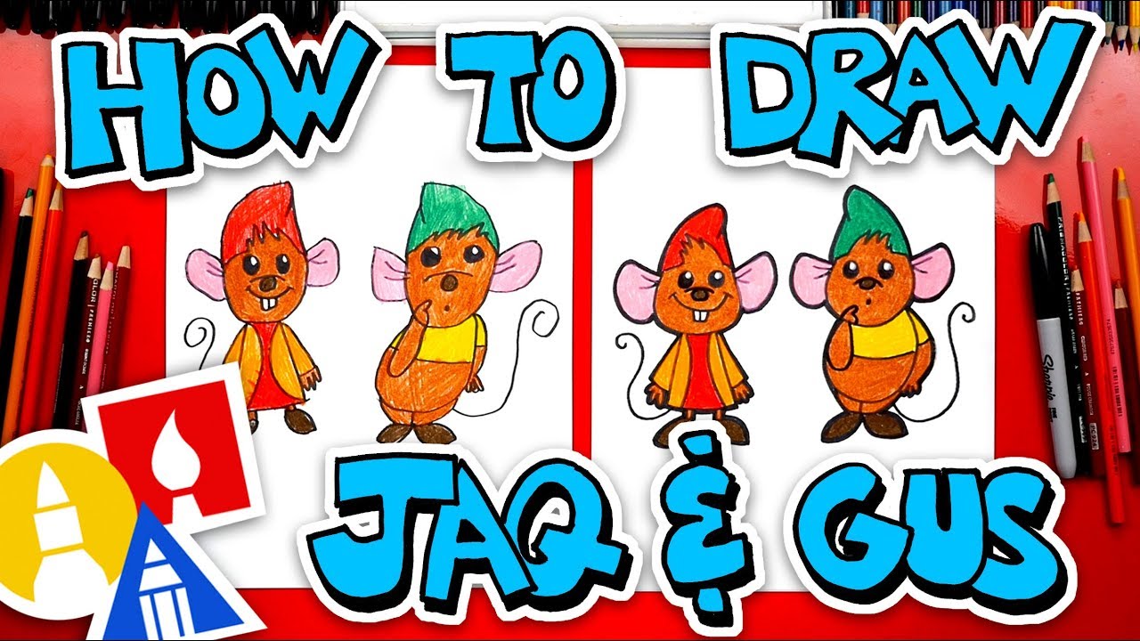 How To Draw Jaq And Gus Gus From Cinderella