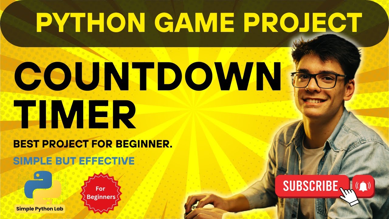 Build a Countdown Timer in Python with Colorful GUI | No External Libraries! | Simple Python Lab