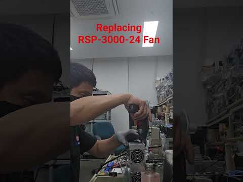 Replacing RSP-3000-24 Fan 3KW 24V #powersupplyrepair #meanwellkorea #Evernetelectronics