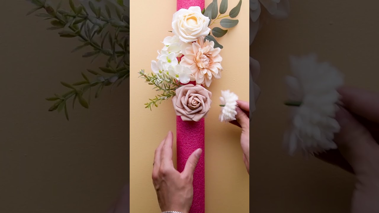 Turning pool noodles into the perfect wedding florals 🌸