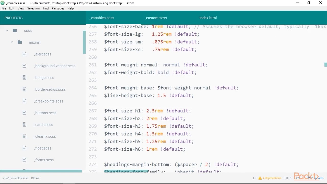 Bootstrap 4 Projects : Variable File | packtpub.com