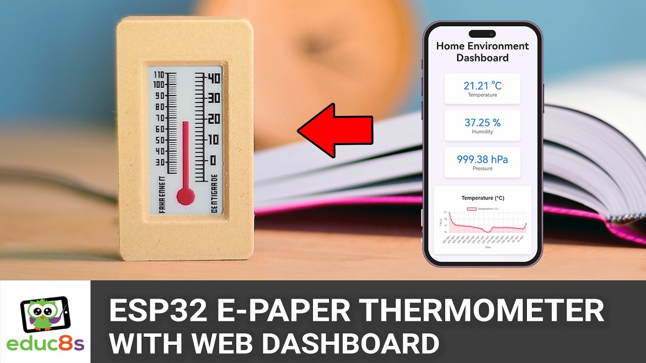 ESP32 Project: E-Paper Thermometer with Web Dashboard | DIY Smart Home (Inkplate 2)