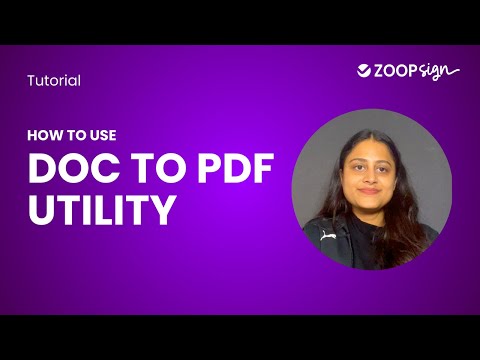 How to Convert Doc to PDF on ZoopSign | Tutorial #doctopdf