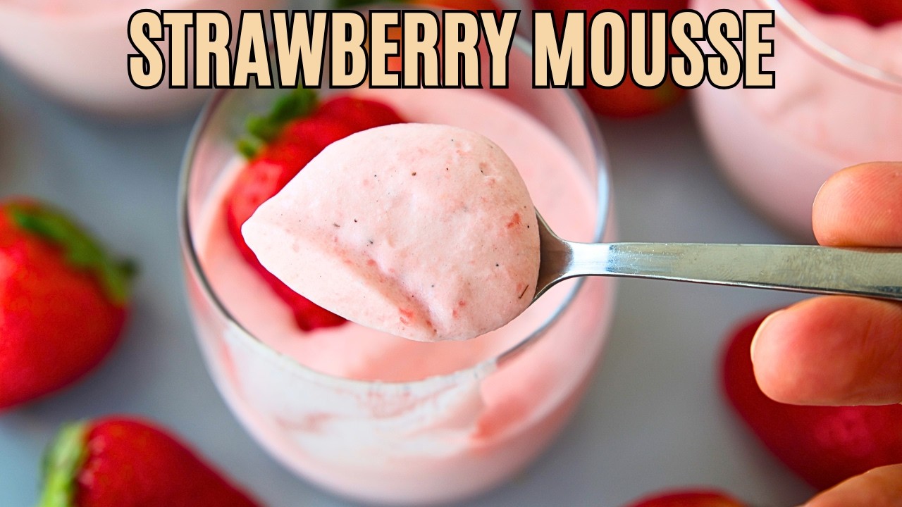 Easy Strawberry Mousse Recipe (3-Ingredient)
