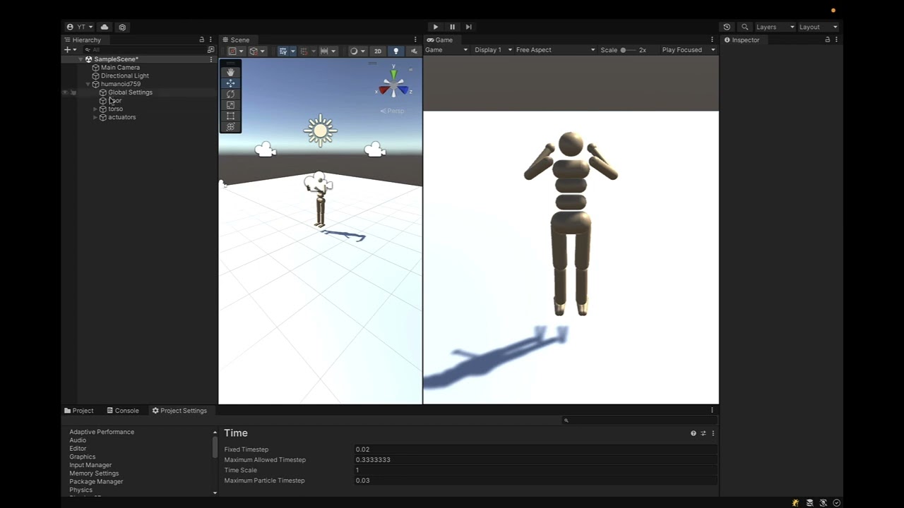 A MuJoCo plug-in for Unity by DeepMind