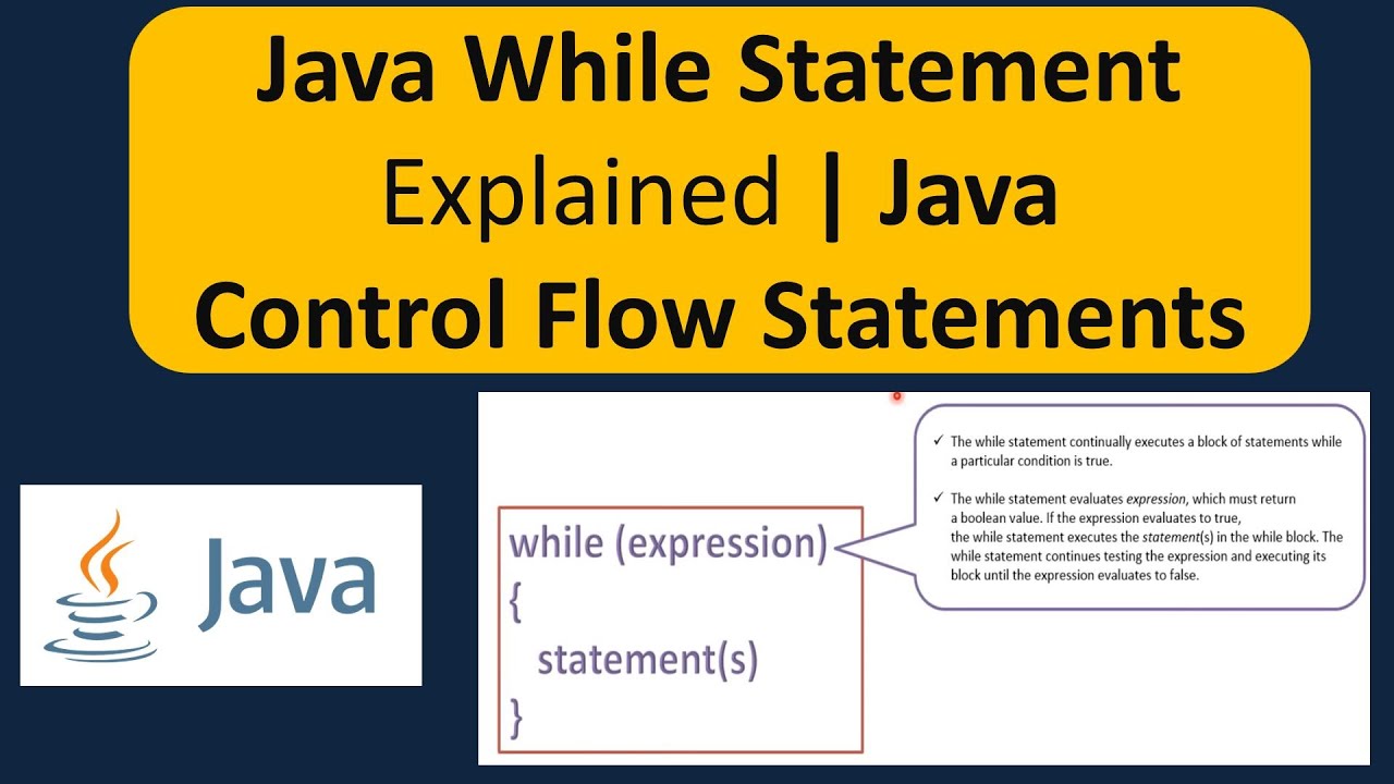 Java While Statement Explained | Java Control Flow Statements | Java Tutorial