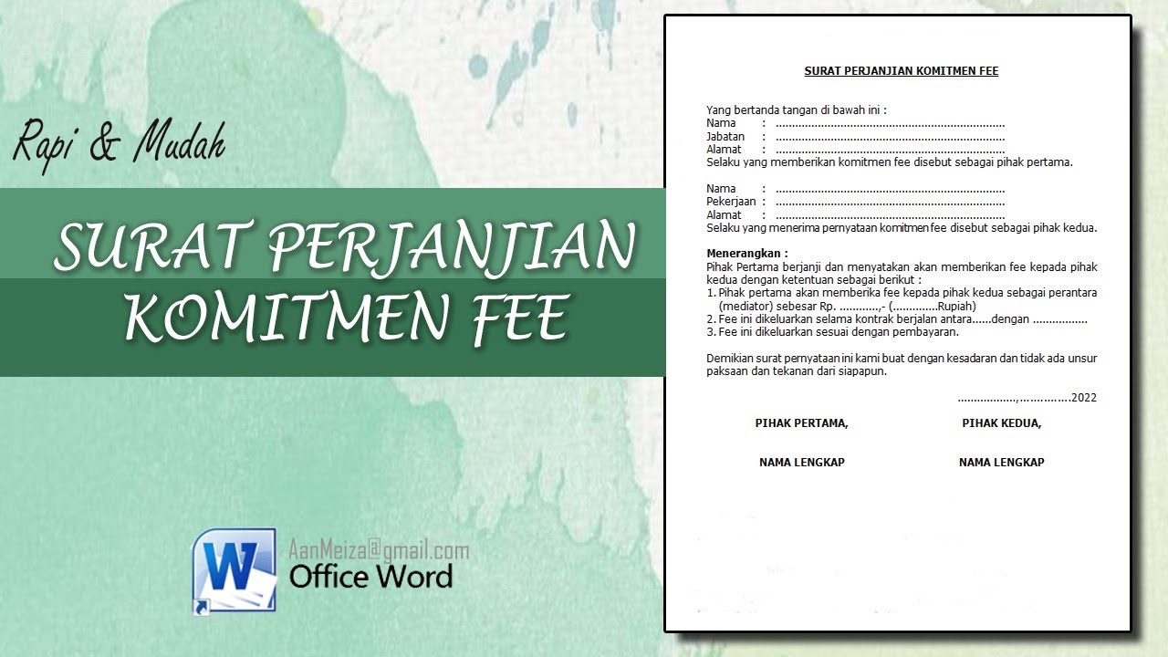 SURAT PERJANJIAN KOMITMEN FEE