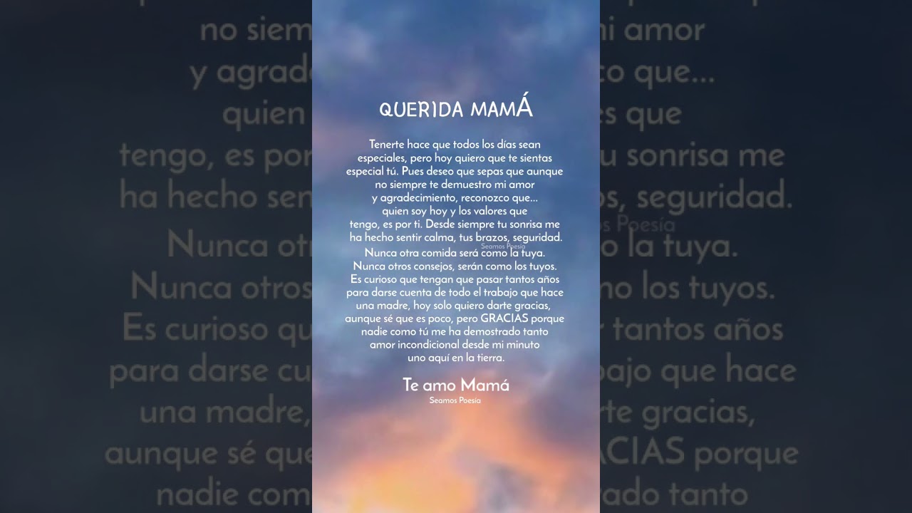 POEMA PARA MAMÁ / #DÍADELAMADRE