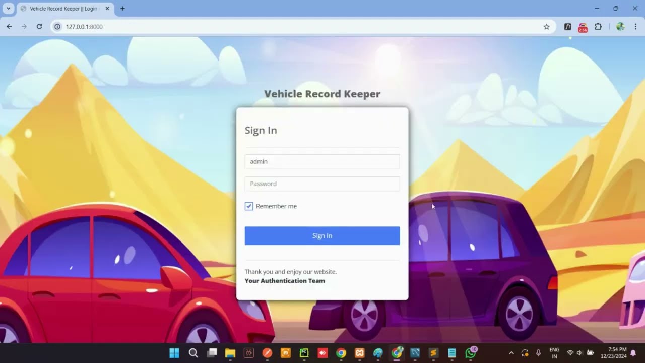 Vehicle Record Keeper in Python Django | PythonCOdeVerse