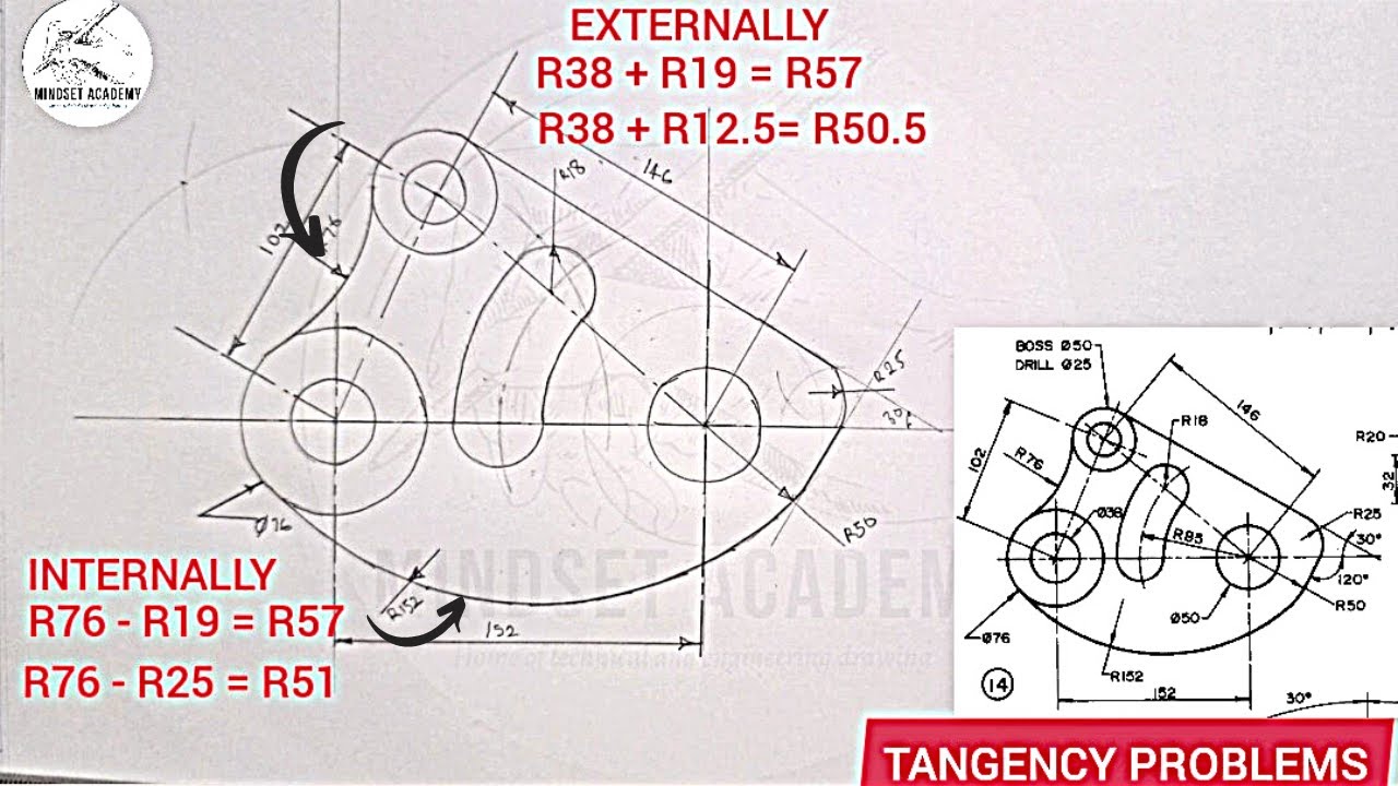 TANGENCY PROBLEMS IN TECHNICAL DRAWINGS AND ENGINEERING.