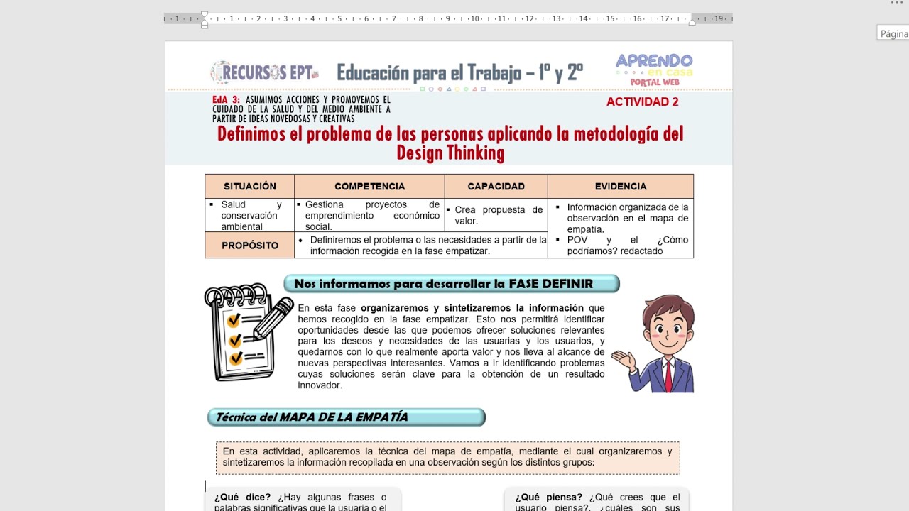 WEB EPT 1° Y 2° GRADO SEC. III EXPERIENCIA DE APRENDIZAJE  ACTIVIDAD 2