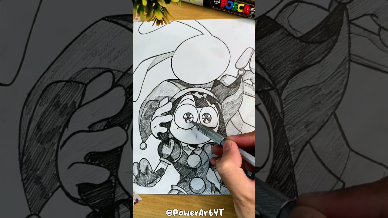 Drawing Pomni 🎪✨ / the amazing digital circus #shorts #theamazingdigitalcircus #howtodraw