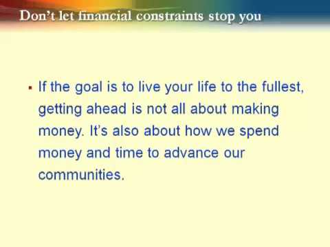 3. Don't Let Financial Constraints Stop You