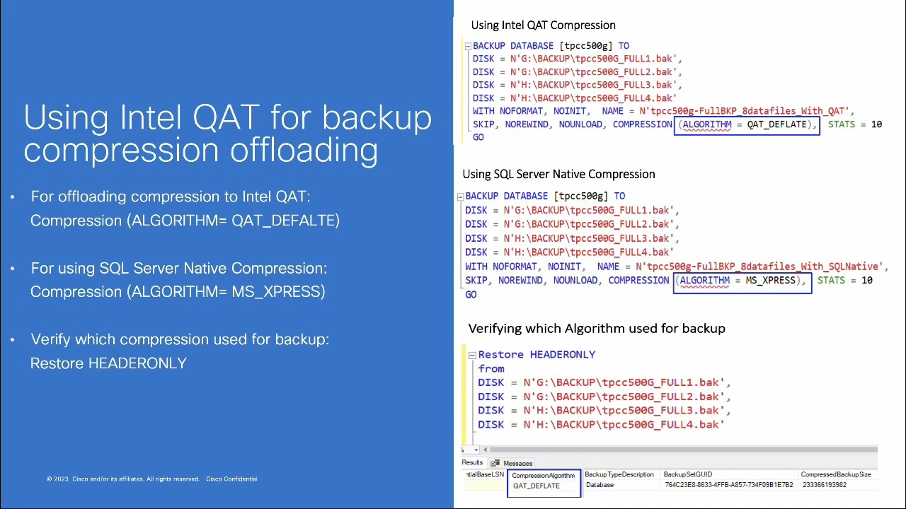 Accelerate Microsoft SQL Server backup compression with Cisco UCS X-Series
