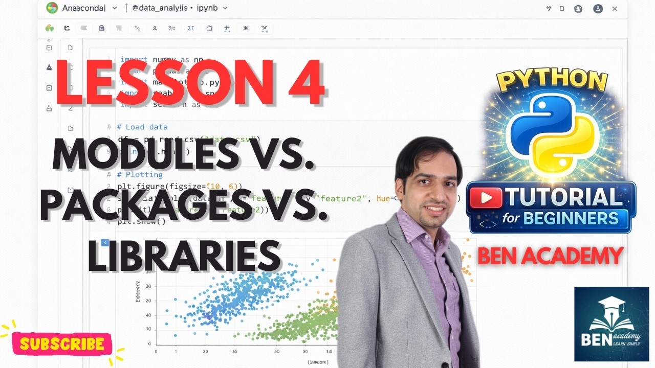 Python for Beginners - Lesson 4: Python Modules, Packages, and Libraries Explained (With Examples)