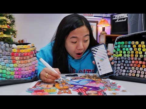 UNBOXING ALCOHOL MARKERS and I Made A Big DRAWING using these