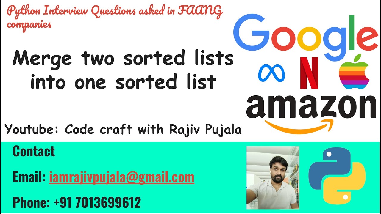 10. Merge Two Sorted Lists into One Sorted List using Python