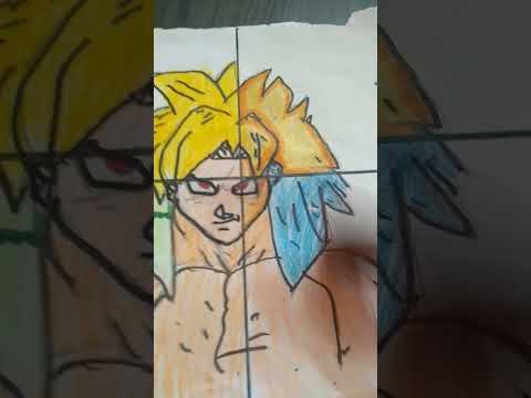 pintando o Goku super Sayajin 4 jeito fácil parte final #desenhos #otávio Abreu