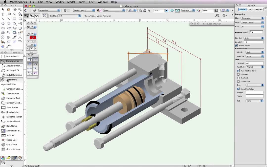 3D Dimensioning in Vectorworks 2012