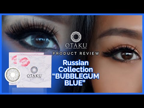 [NEW] OTAKU LENS "BUBBLEGUM BLUE" REVIEW & TRY ON DARK EYES [RUSSIAN KISS COLLECTION]
