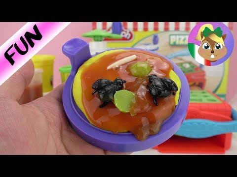 Play doh pizzeria italiano | Facciamo una pizza al muco e agli insetti | guru