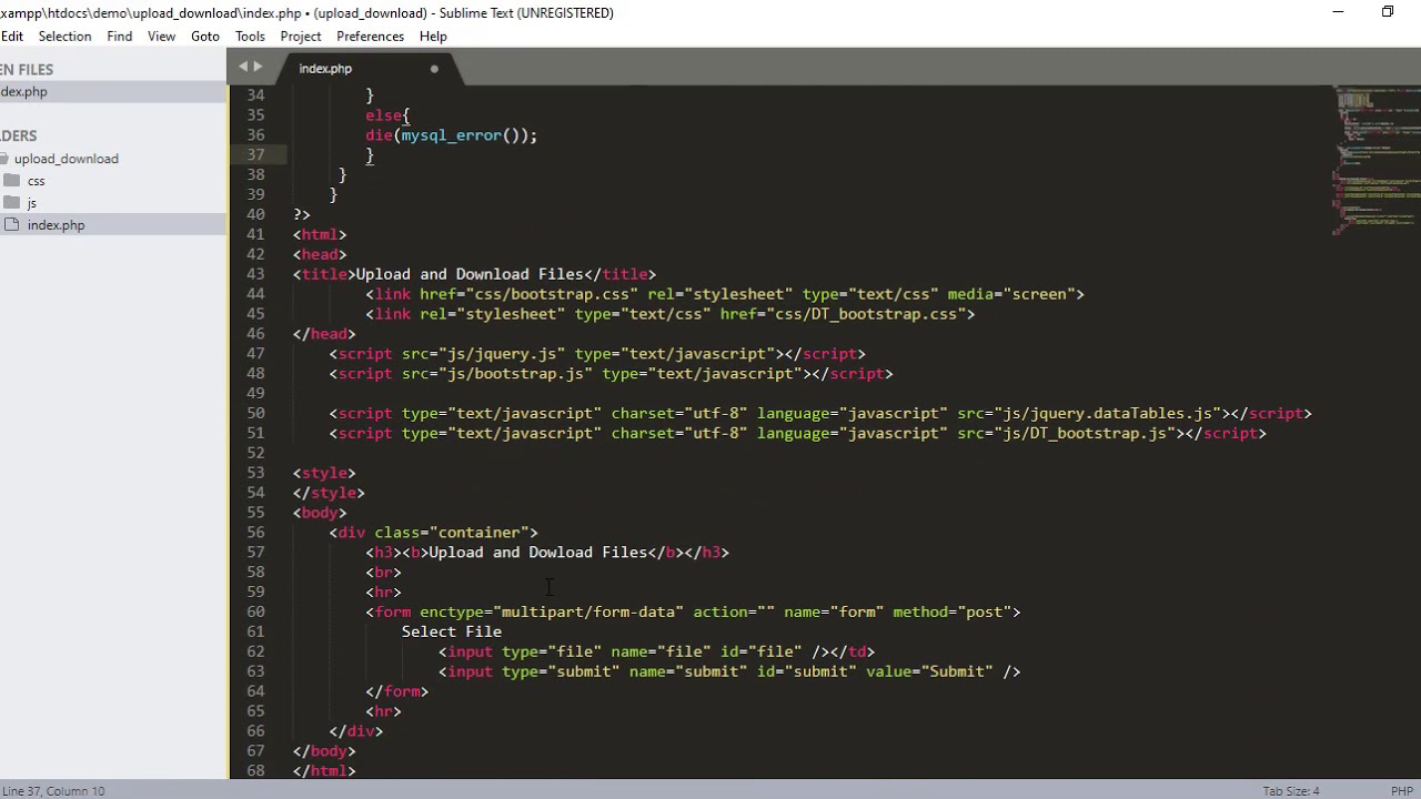 Upload and Download Files in PHP/PDO Tutorial