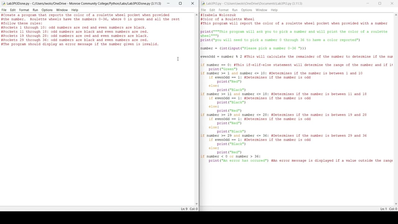 Roulette color wheel - learn python programming for beginners