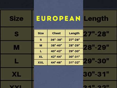 T-shirt Size Measuremnts #european #american #asian #tshirtsize #tshirtmeasurement #tshirts