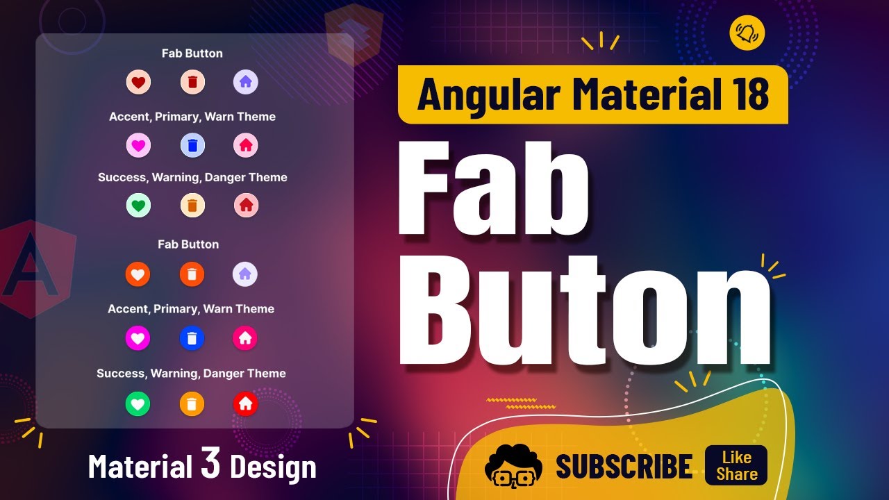 Angular 18 Stylish Fab-Button in Angular Material tutorial | Material 3 Design