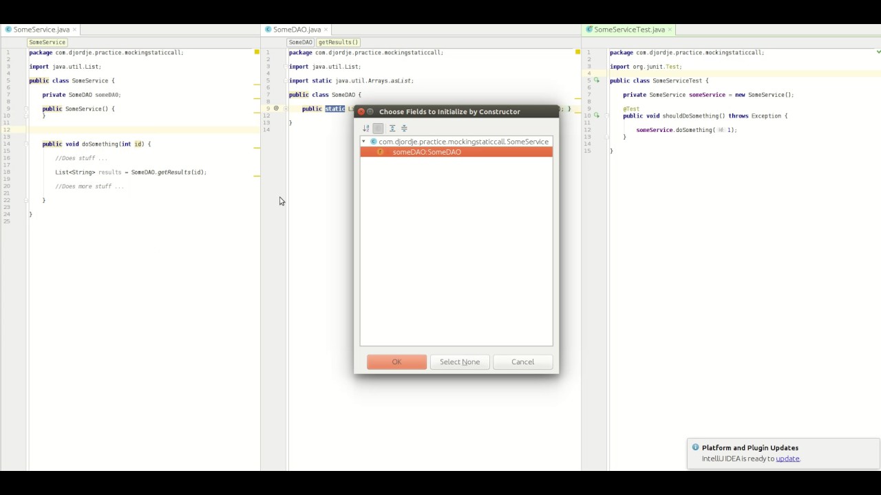 Mocking static method calls