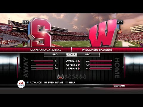 NCAA Football 13 (Rosters Updated for 2012 2013) Rose Bowl Stanford vs Wisconsin
