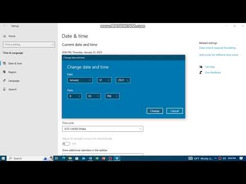 how to change time and date on computer
