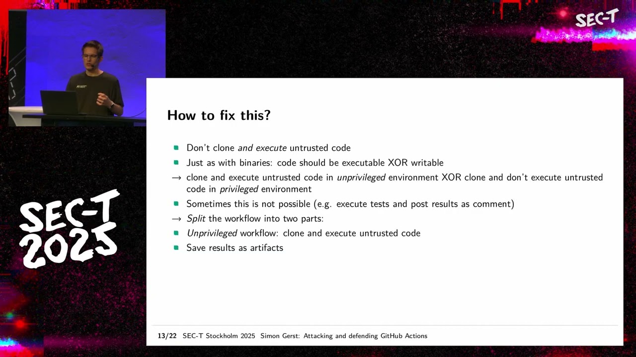 SEC-T 0x11: Simon Gerst - Attacking and defending GitHub Actions