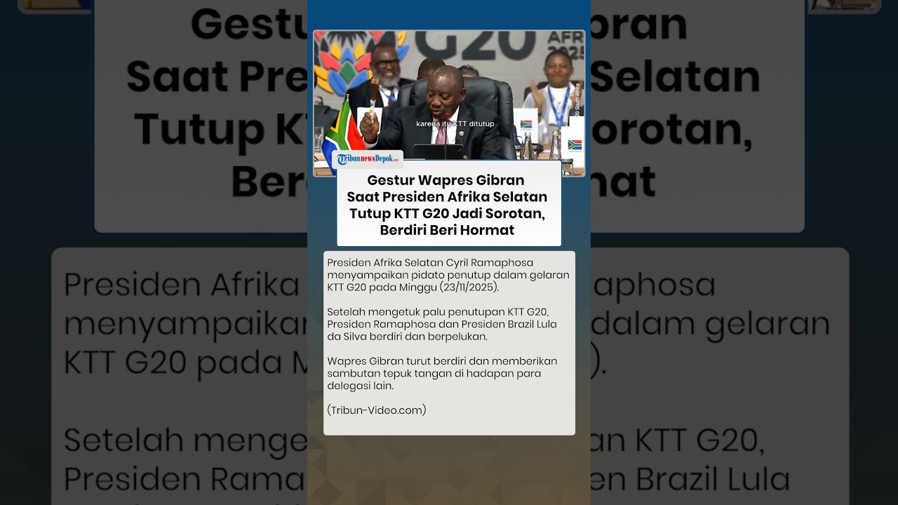 Gestur Wapres Gibran Saat Presiden Afrika Selatan Tutup KTT G20 Jadi ...