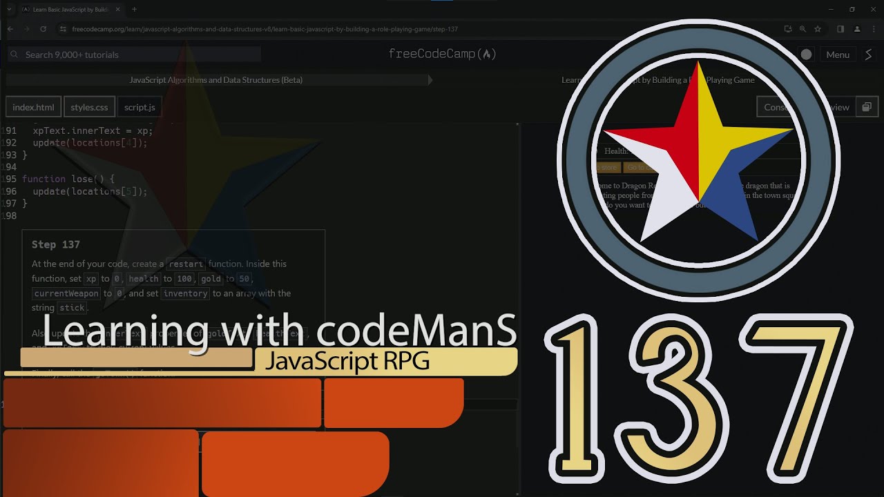 (ARCHIVED) Learn JavaScript by Building a Role Playing Game: Step 137 | freeCodeCamp